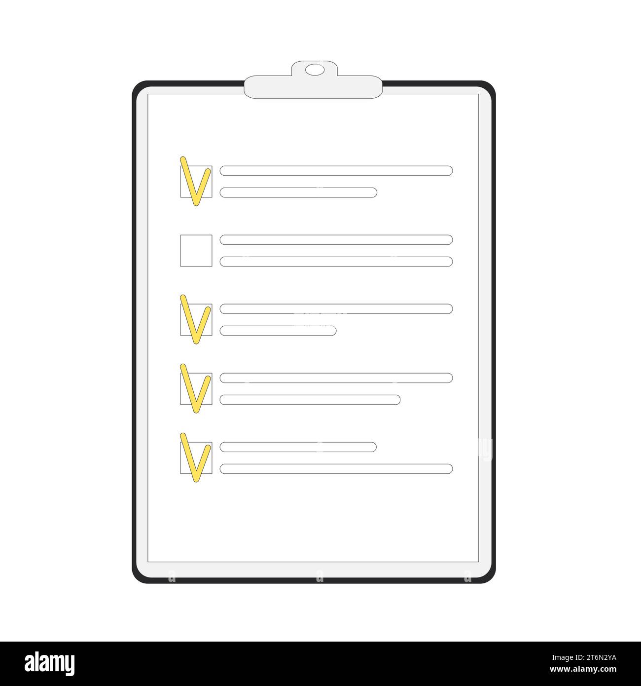 Survey clipboard isolated on a white background. Quality test. Client ...
