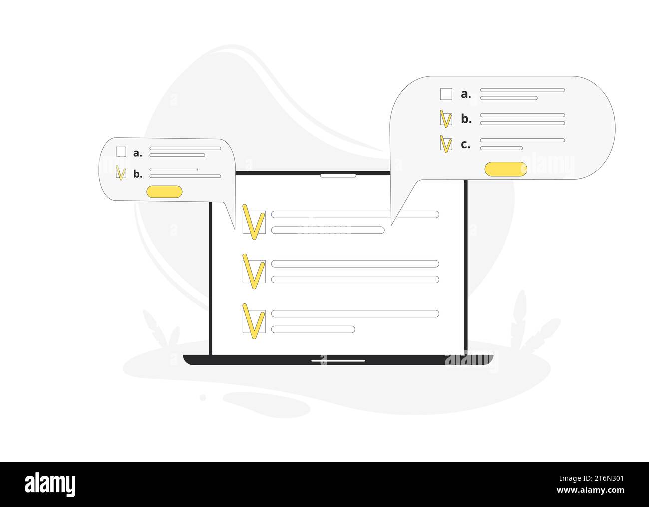 Survey concept isolated on a white background. Quality test. Client ...