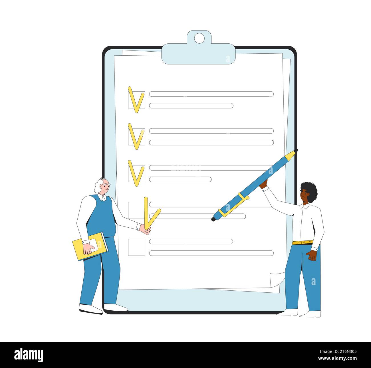 Survey concept isolated on a white background. Quality test. Client ...