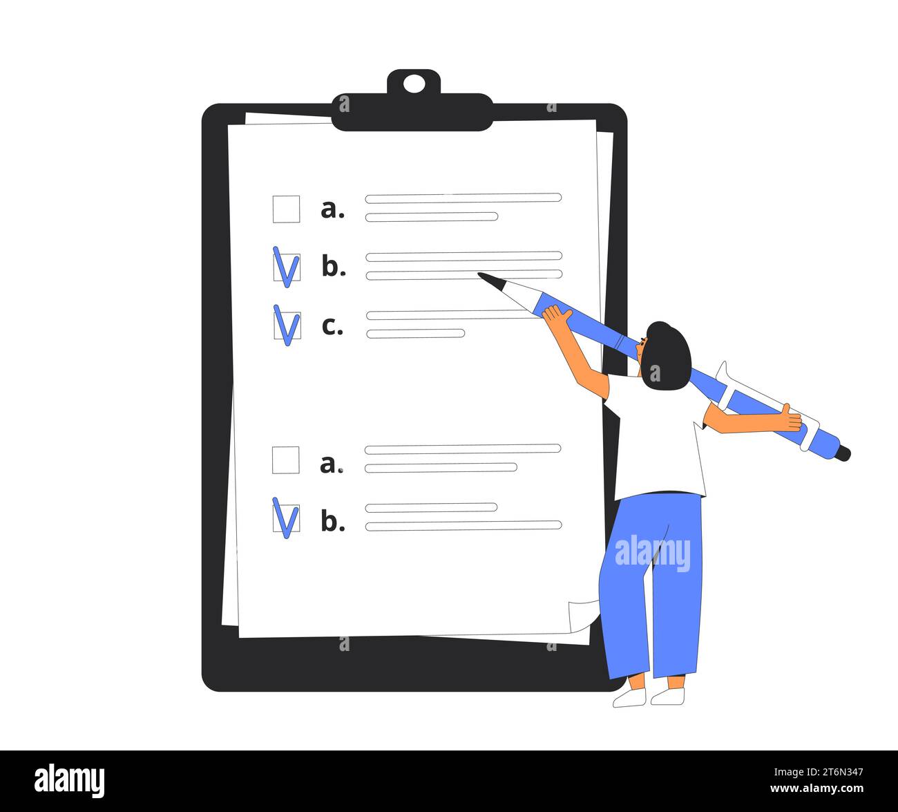 Survey clipboard isolated on a white background. Quality test. Client ...