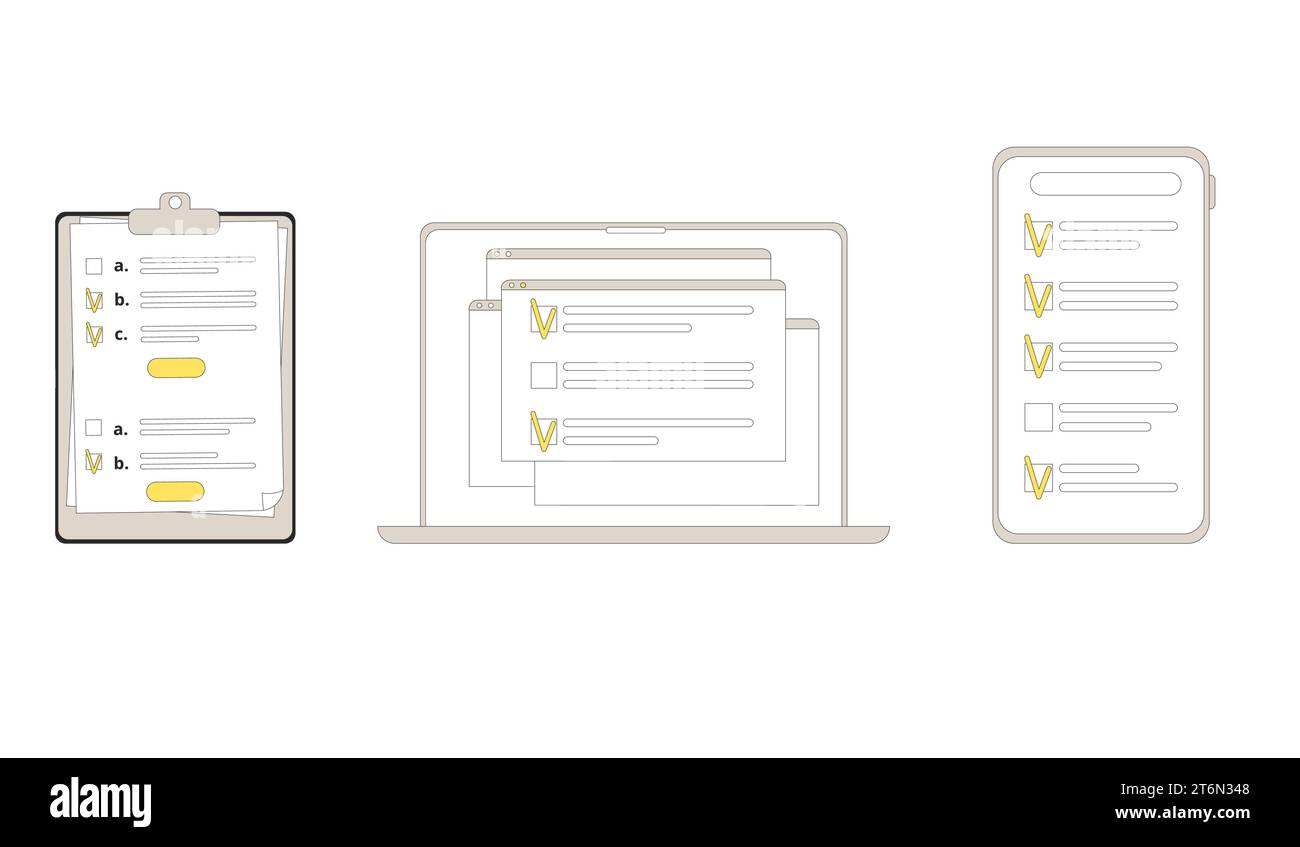 Survey concepts set isolated on a white background. Quality test ...