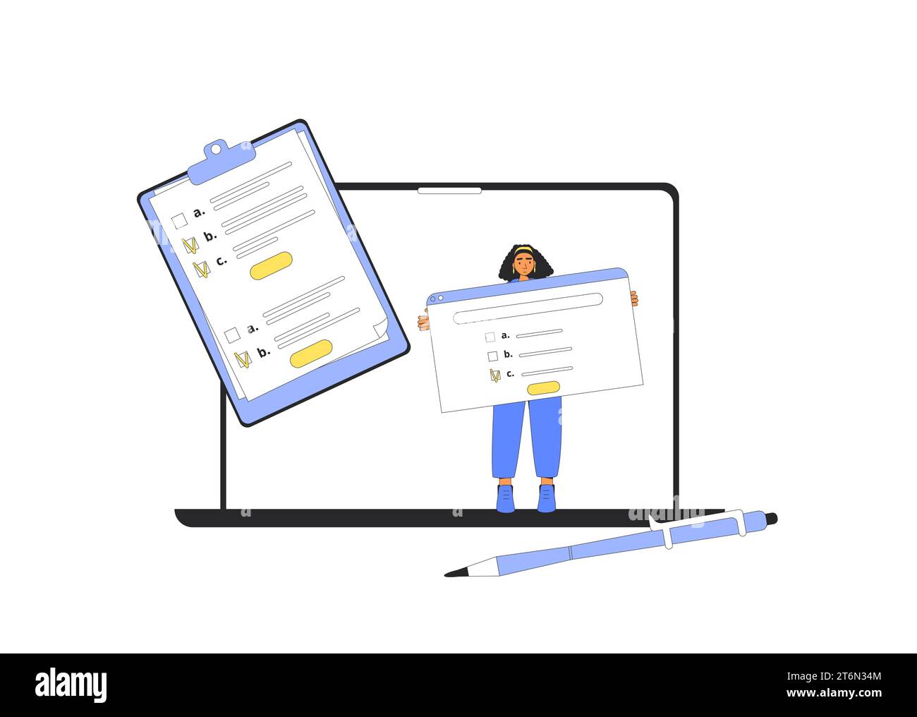 Survey concept isolated on a white background. Quality test. Client ...