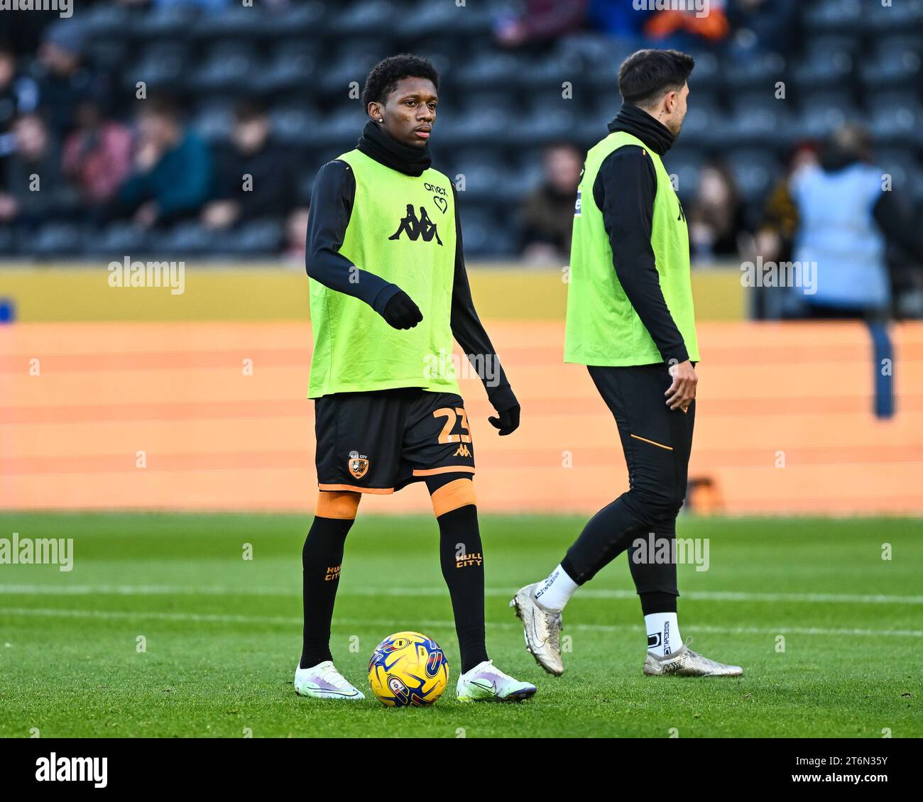 Jaden Philogene-Bidace #23 of Hull City during the pre-game warmup ...