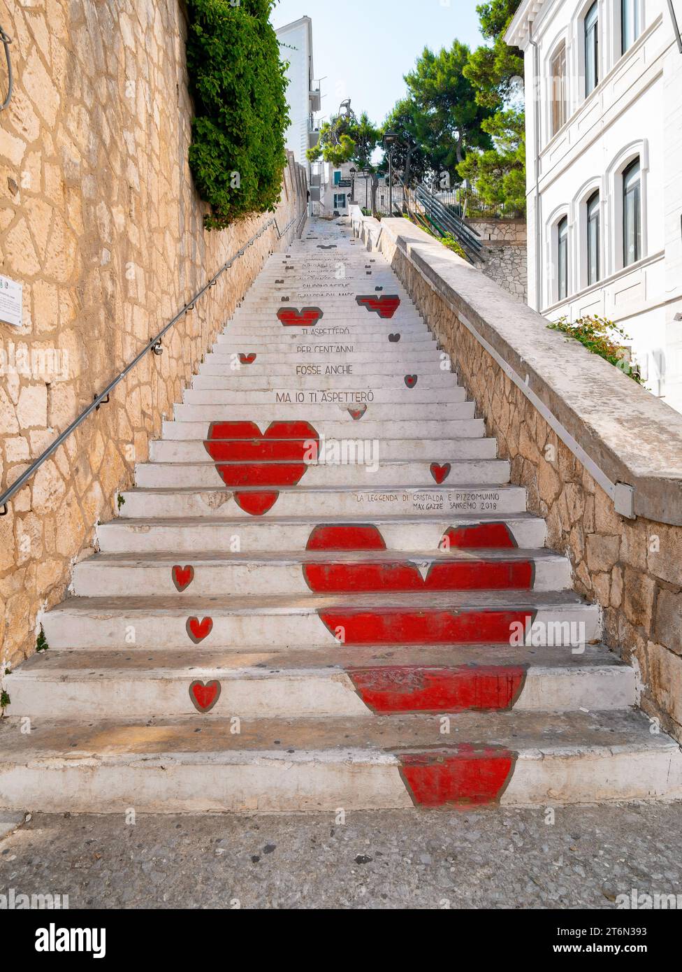 Vieste, Italy - 25 August 2023: people on the Stairway of Love, legend ...