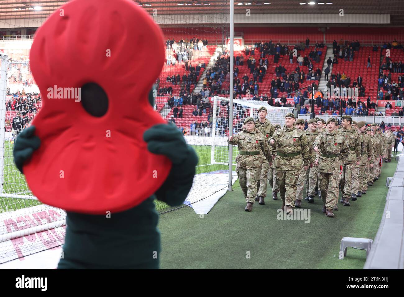 Remembrance parade ahead of the Sky Bet Championship match ...