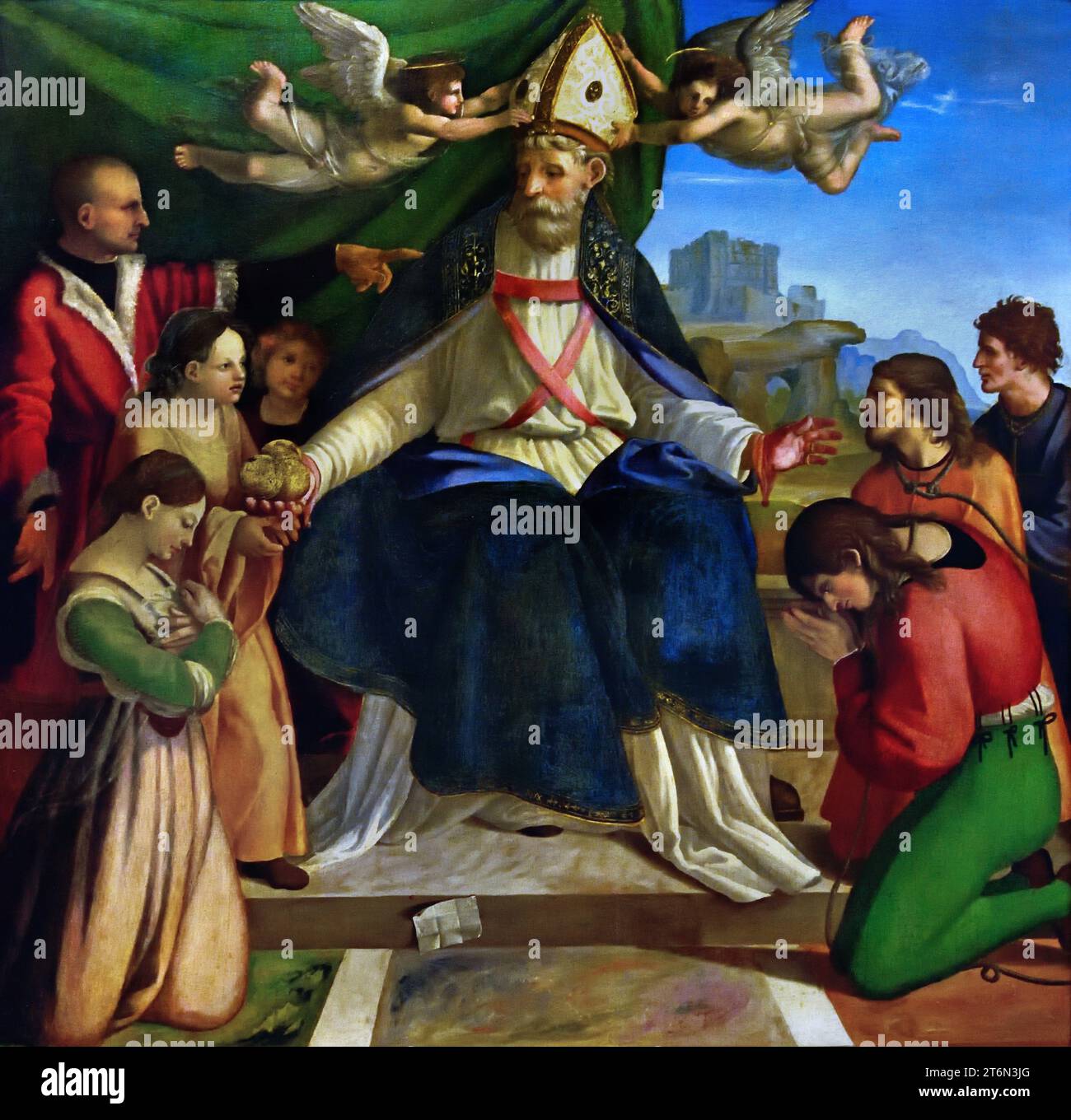 St. Nicholas of Bari on the Bishop’s Throne by Andrea Sabatini da ...