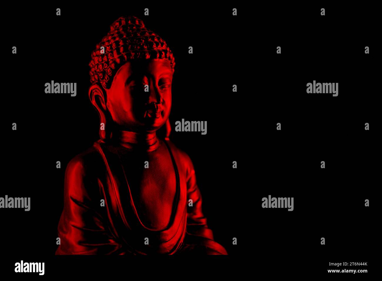 Buddha Purnima and Vesak day concept, Red Buddha statue with low key ...