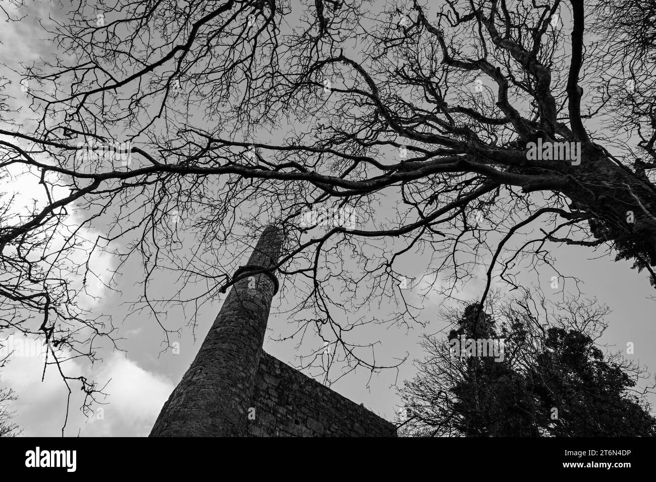 Vintage Tin Mine chimney stack and mine house Cornwall Stock Photo - Alamy