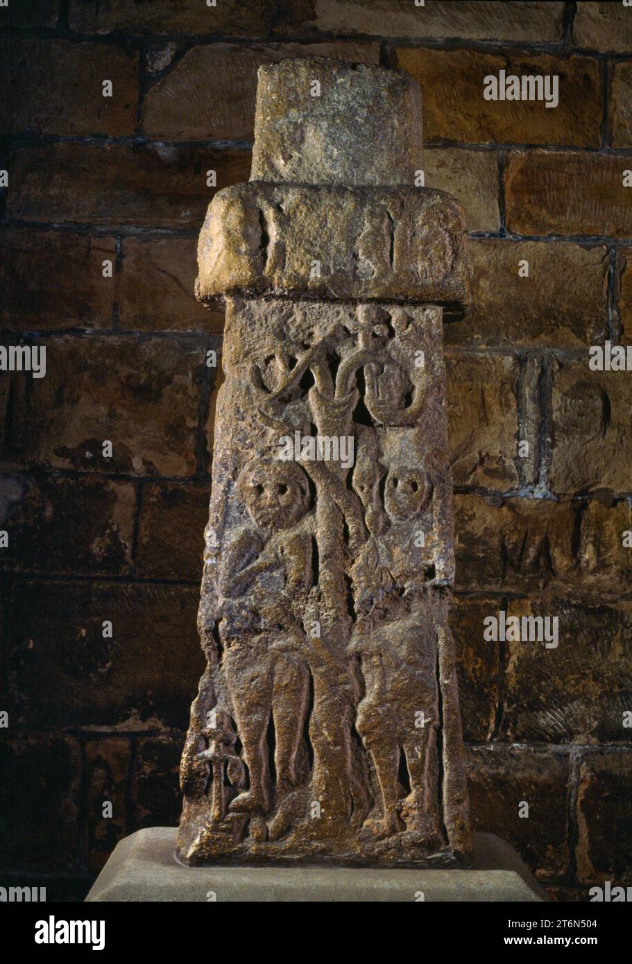 Late C8th or early C9th Anglo-Saxon cross shaft in the porch of St Mary ...