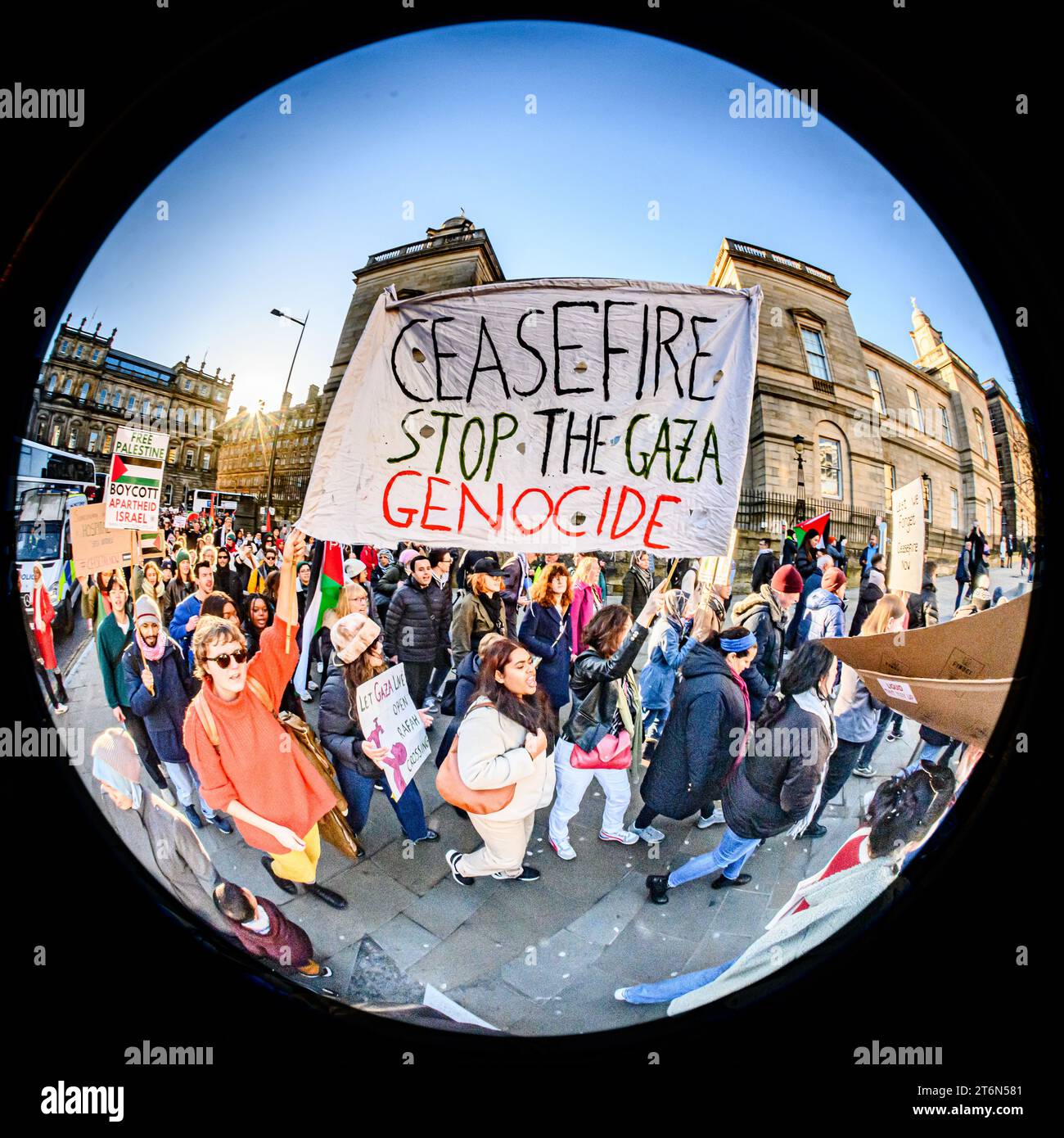 Edinburgh Scotland Sat 11 November 2023 Protesters At An Edinburgh