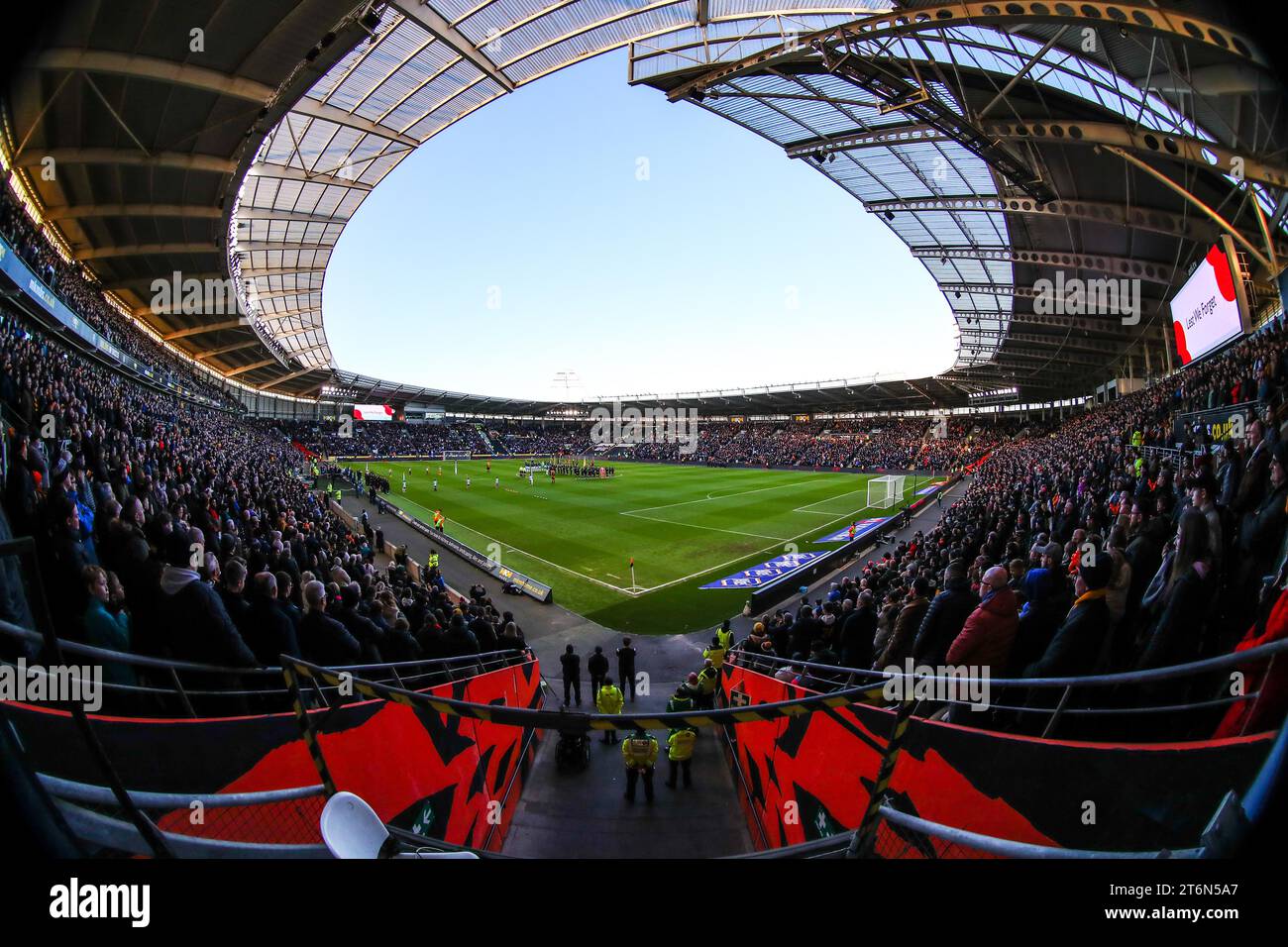A general view during the Remembrance Day service of the MKM Stadium ...