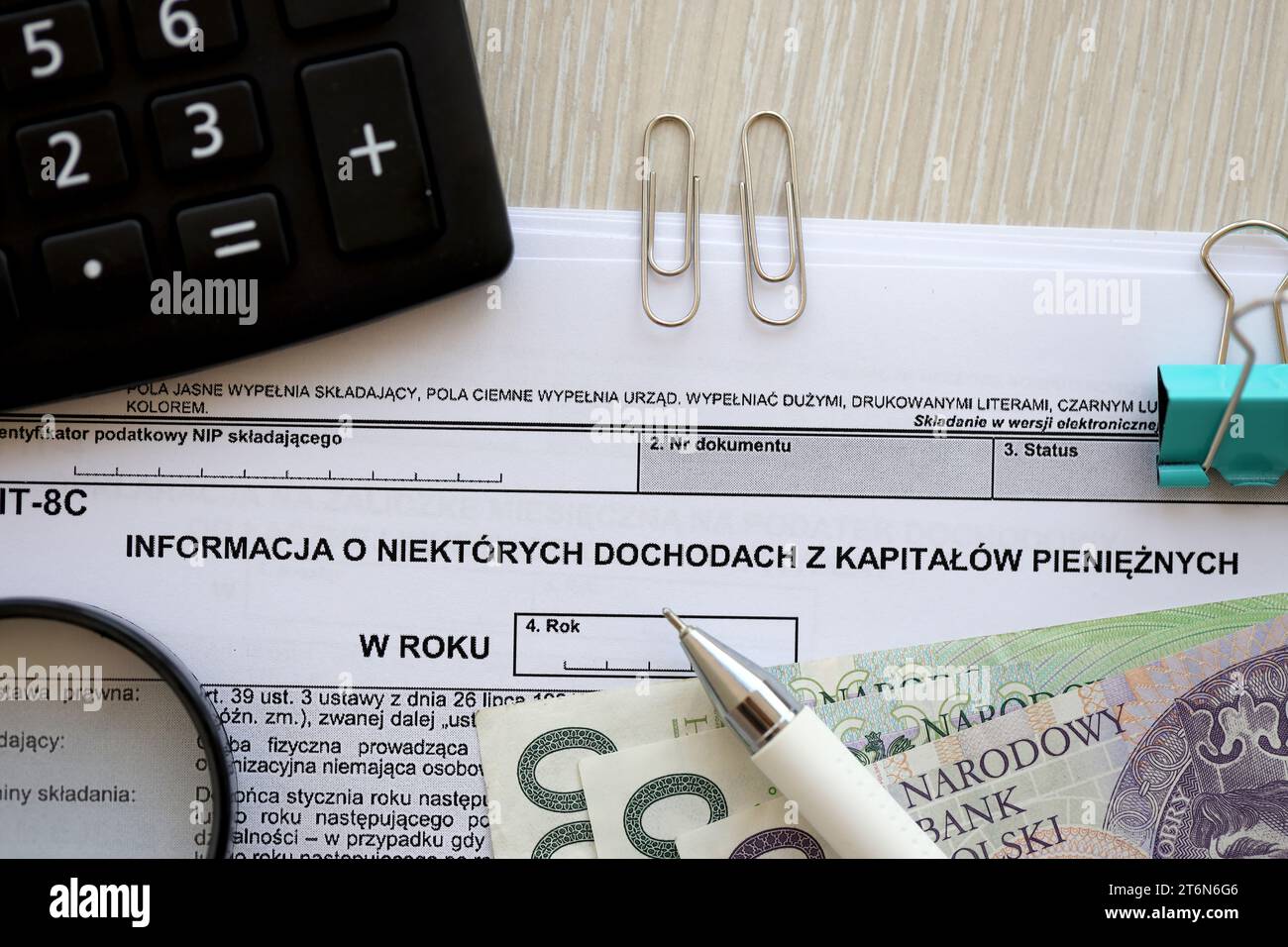 Information about some income from monetary capital, PIT-8C form on ...