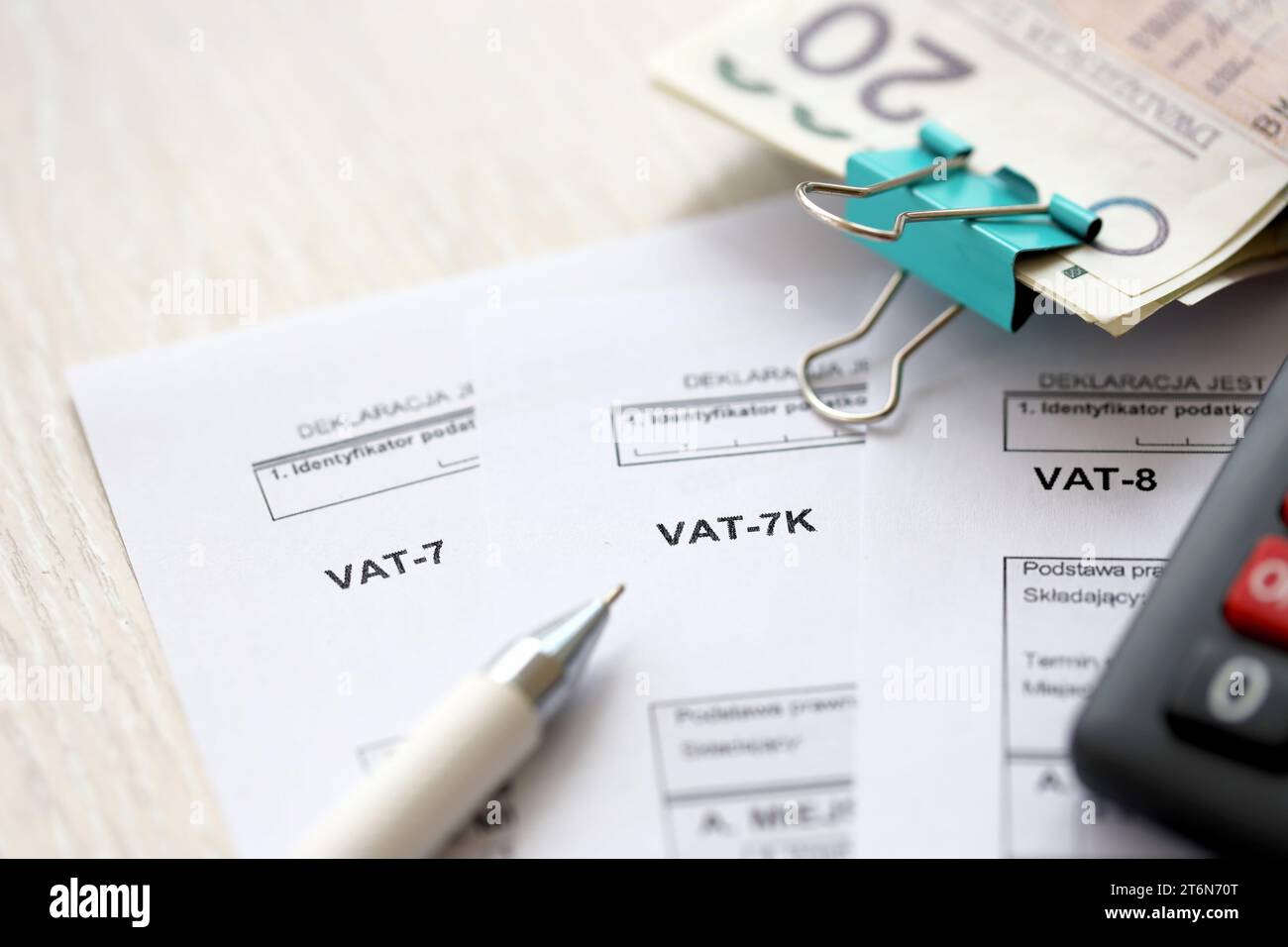 Declaration for tax on goods and services VAT-8, VAT-7K, VAT-7 form on ...