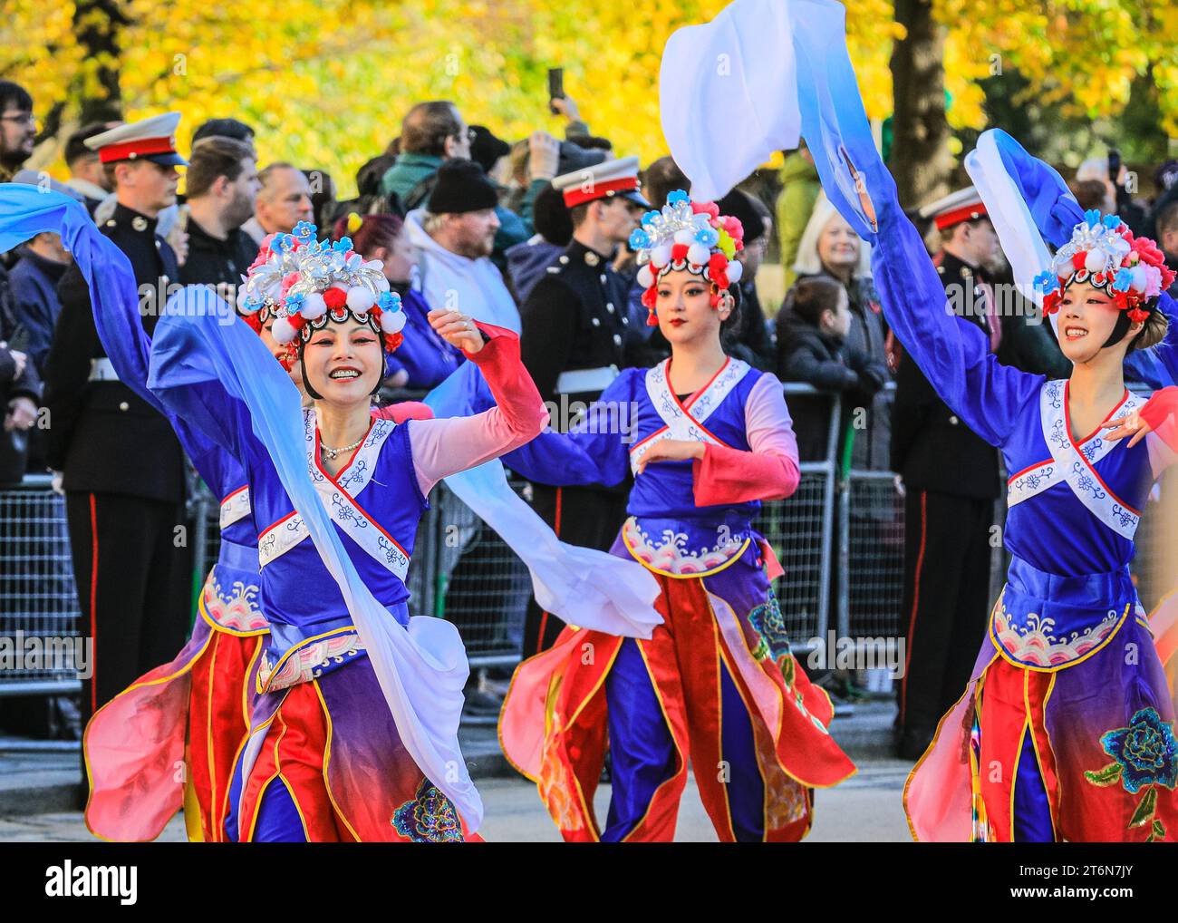 London, UK 11th Nov 2023. Troups, military and civil participants as ...