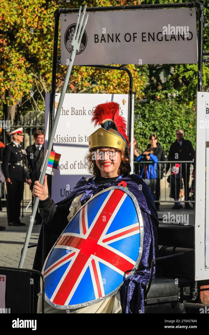 London, UK 11th Nov 2023. The Bank of England float. Troups, military ...
