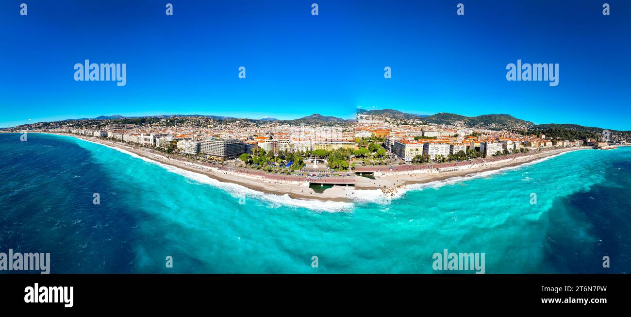 Aerial view of Nice, Nice, the capital of the Alpes-Maritimes ...
