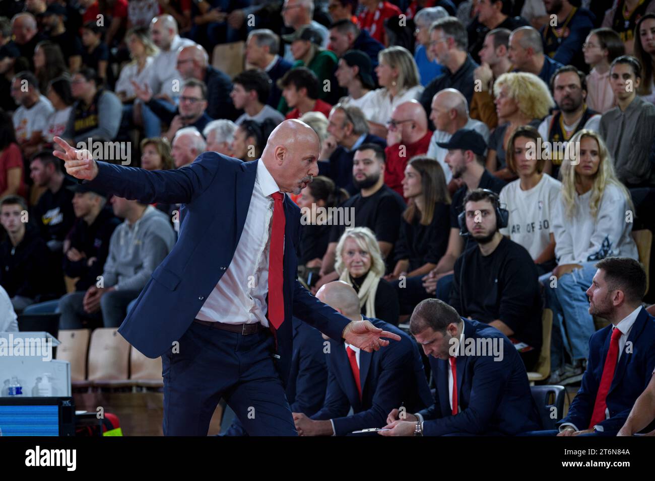 Monaco coach Saša Obradović reacts during day 7 of the Turkish Airlines ...