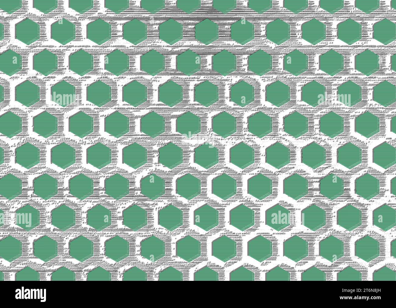 Modern abstract hexagonal pattern with a white border featuring shadow ...