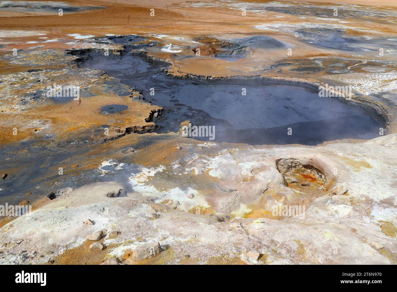 Myvatn geothermal area with its numerous hot springs in the Krafla ...