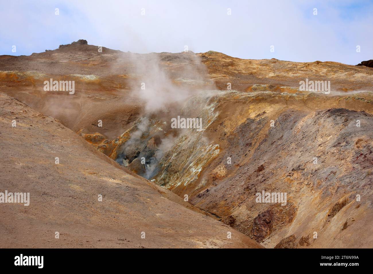 Myvatn geothermal area with its numerous hot springs in the Krafla ...