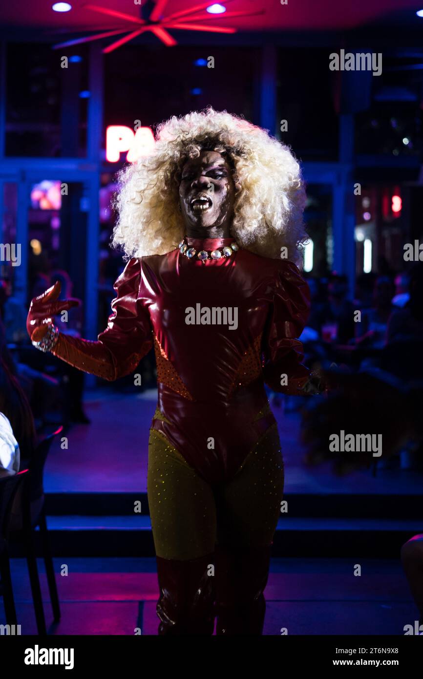 Miami, USA. 27 Oct, 2023. The famous Palace Drag show on Miami South ...