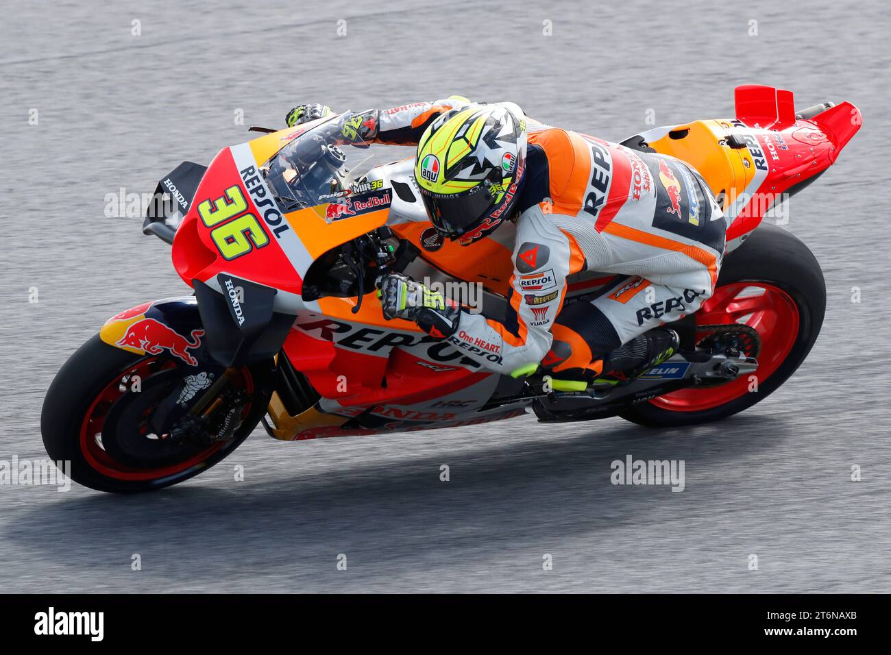 Spanish rider Joan Mir of Repsol Honda Team in action during the MotoGP ...