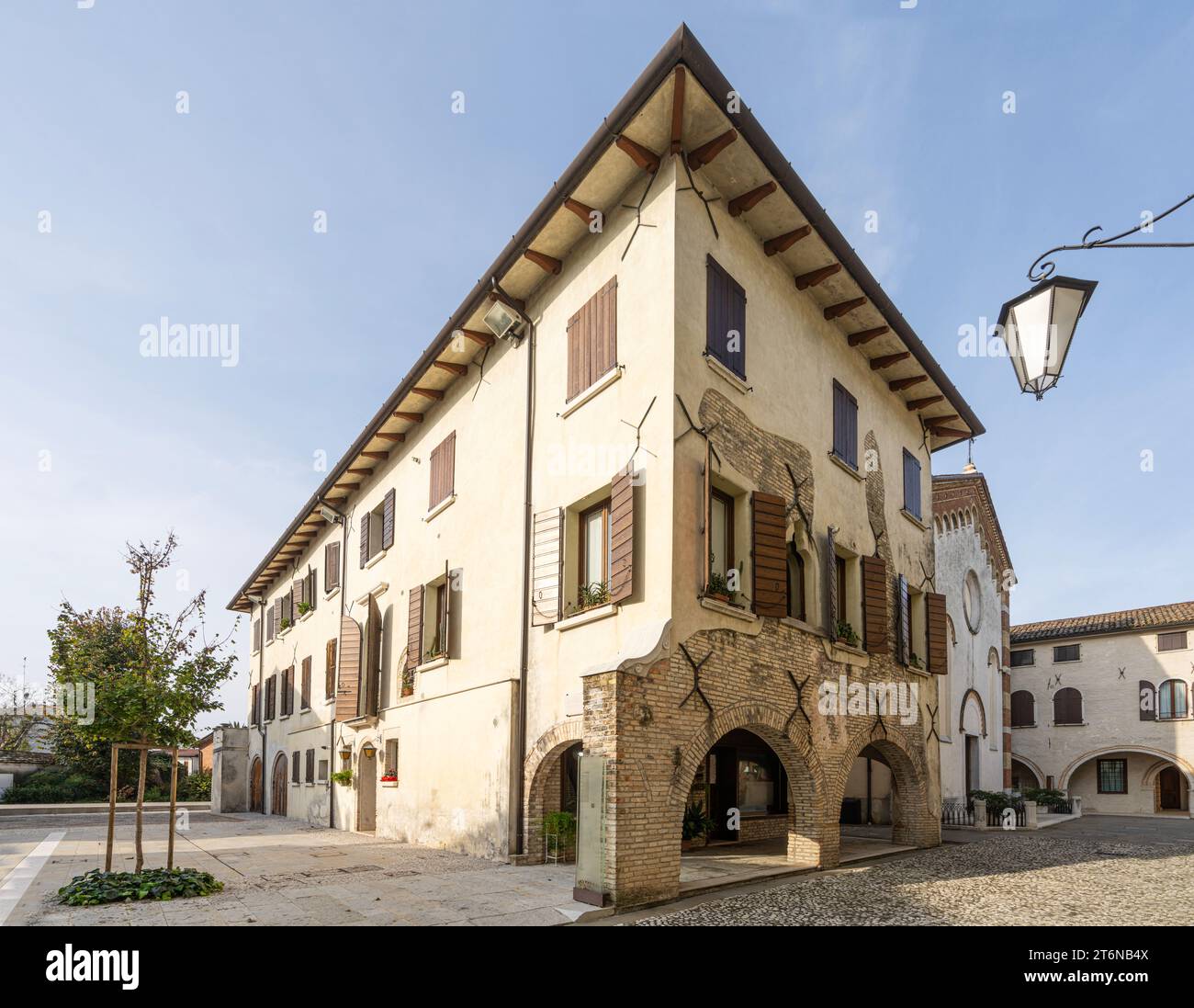 Portobuffolè, Italy. November 9, 2023. Ghetto square and the ...