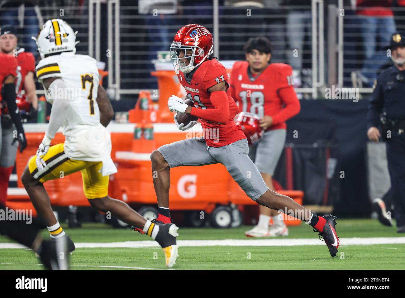 November 10, 2023: UNLV Rebels wide receiver Ricky White (11) runs with ...