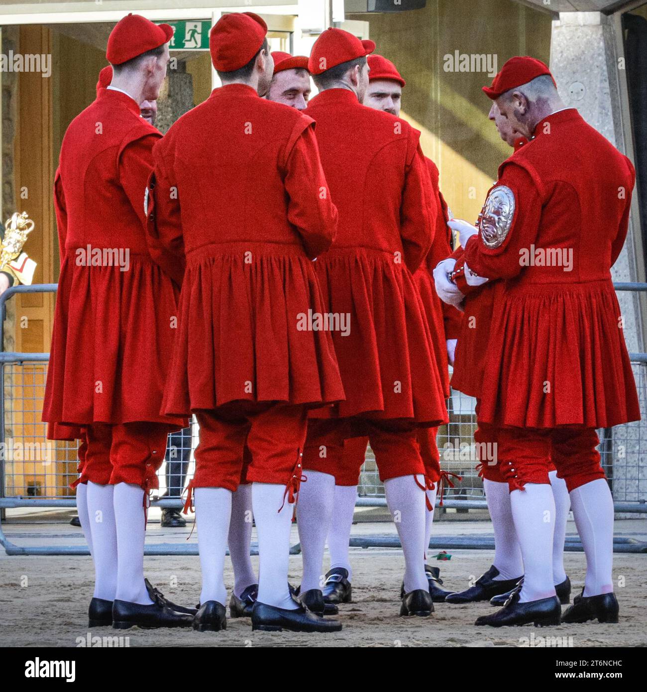 London, UK 11th Nov 2023. A group of watermen of the Queen's rowbarge ...