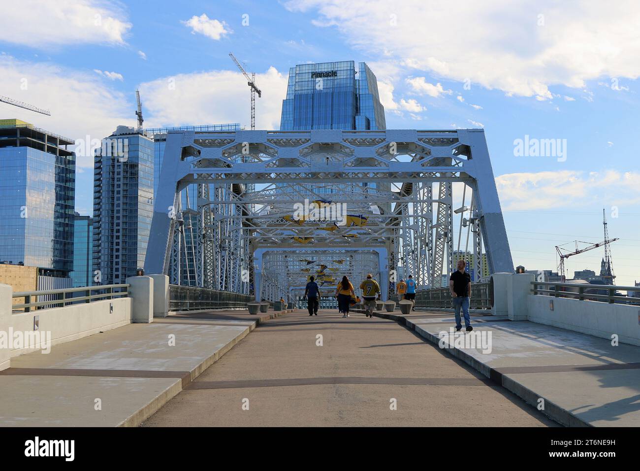 Nashville, Tennessee, United States. Fan of Nashville predators walk on ...