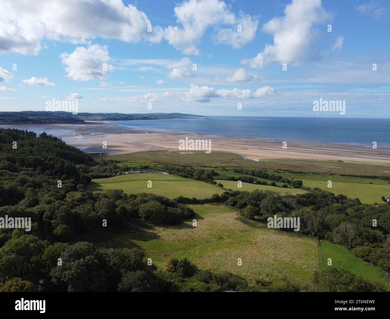 Irish Sea over the breathtaking fields by Red Wharf Bay in Anglesey ...