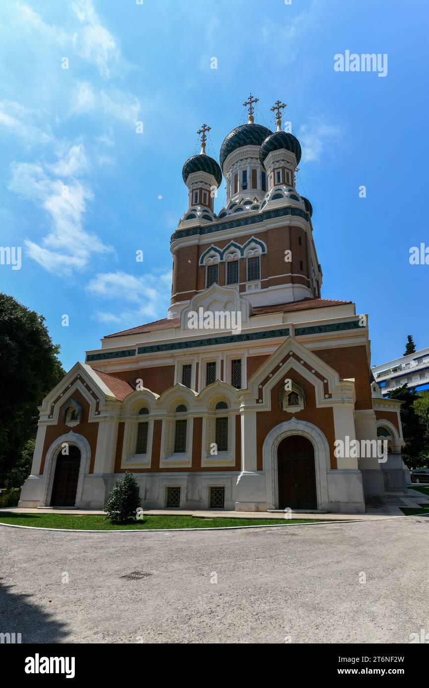 St Nicholas Orthodox Cathedral in Nice city, Cote d'Azur region in ...