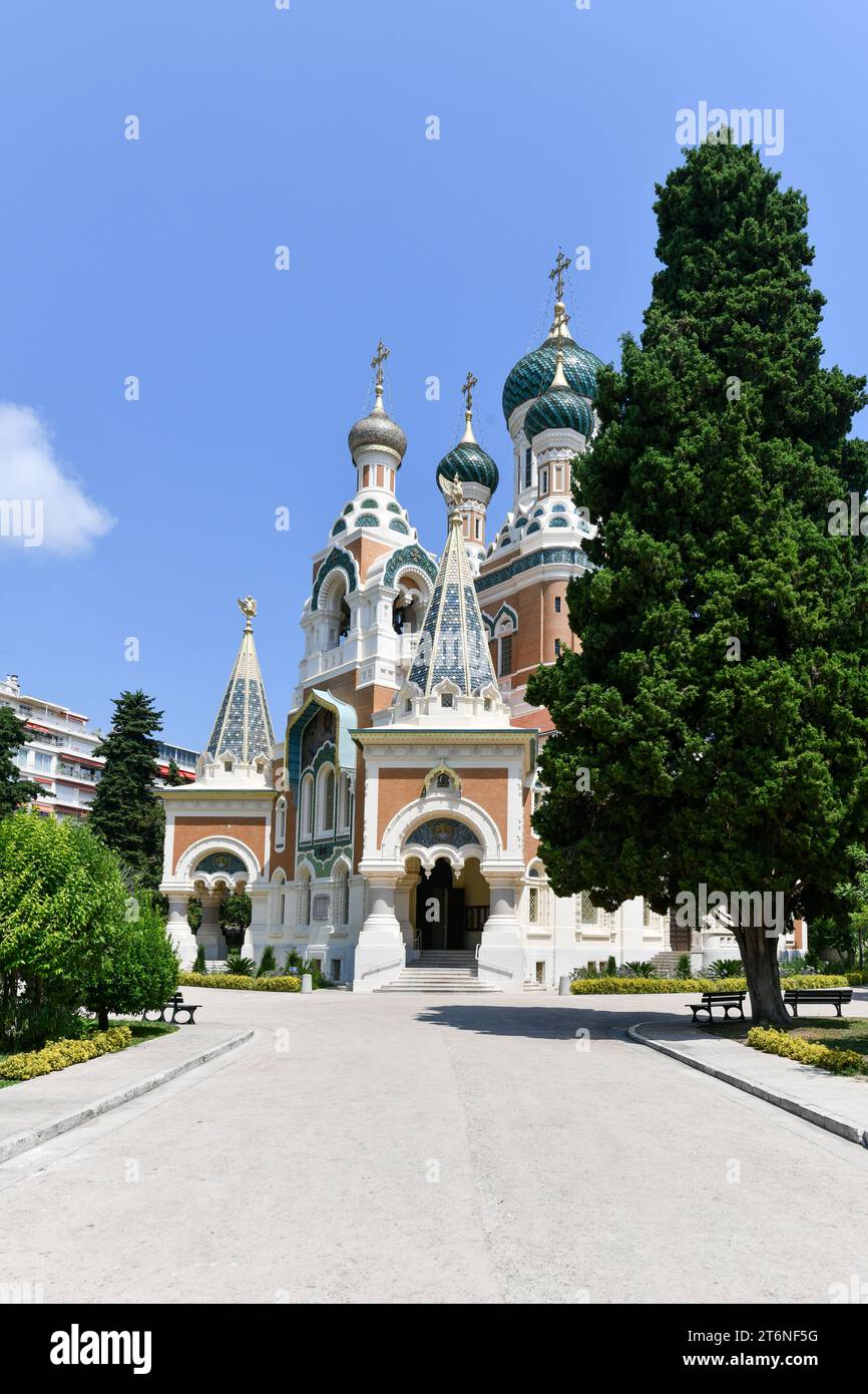 St Nicholas Orthodox Cathedral in Nice city, Cote d'Azur region in ...