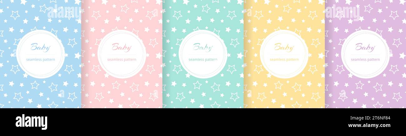 Cute baby seamless pattern. Repeating kid pattern. Girls and boys ...