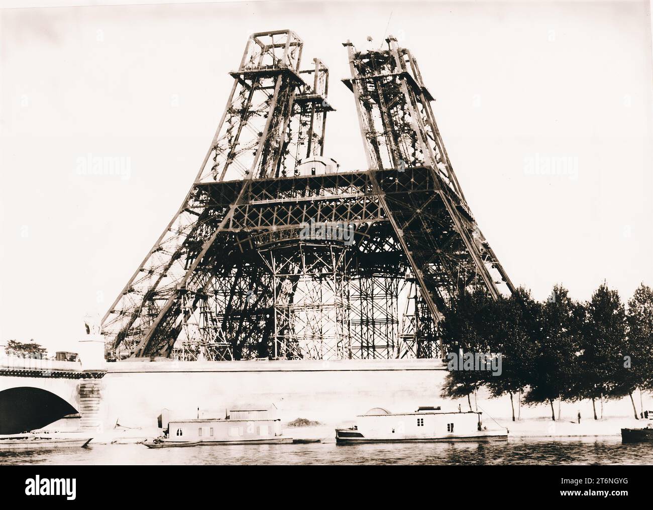 Eiffel Tower under construction, Paris, France Stock Photo - Alamy