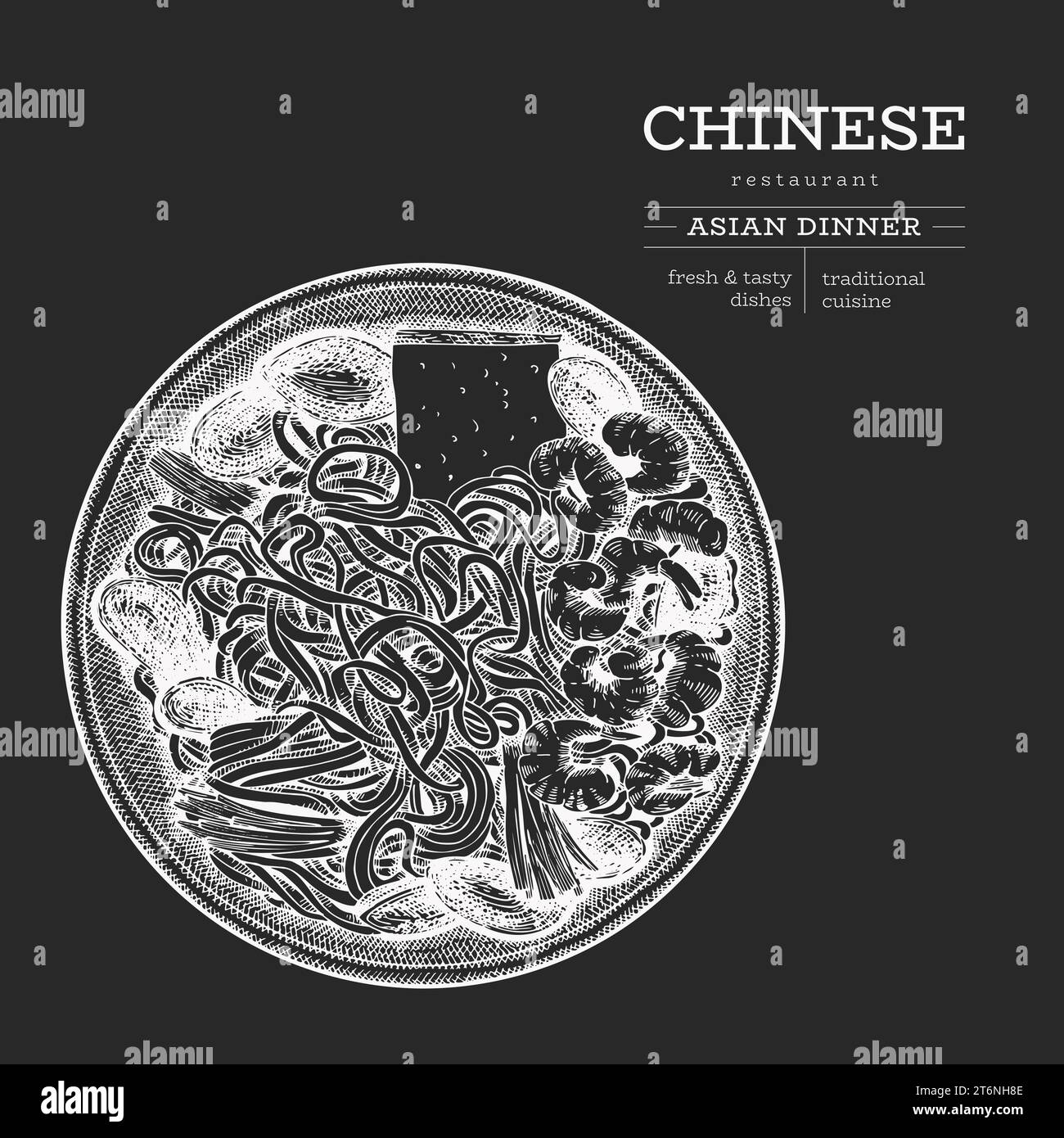 Shrimp pasta dish Stock Vector Images - Alamy