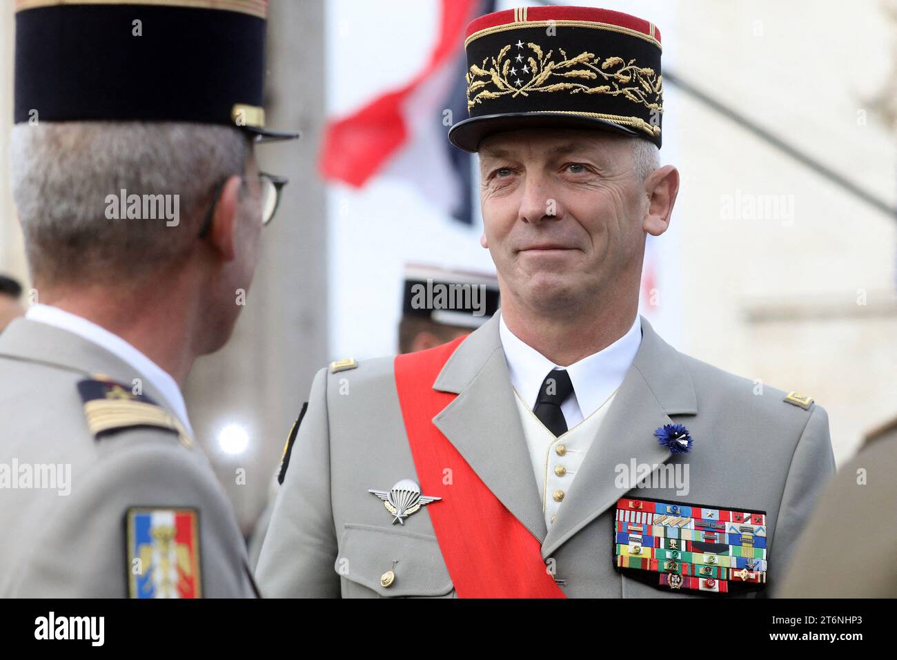 General Francois Lecointre during wreath-laying ceremony and rekindling ...