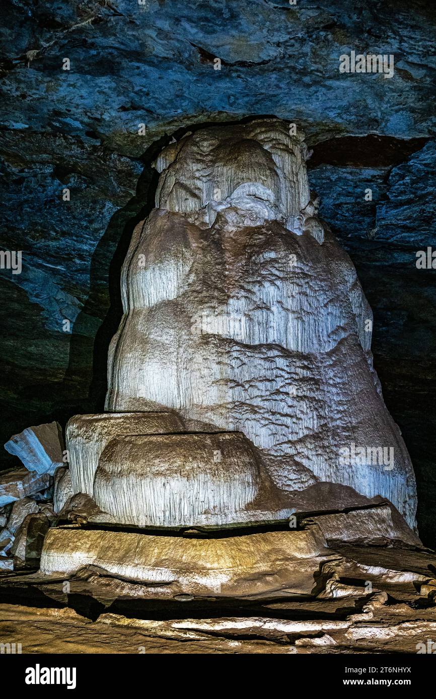 Limestone cave of stalactite and stalagmite formations, the Gruta da ...