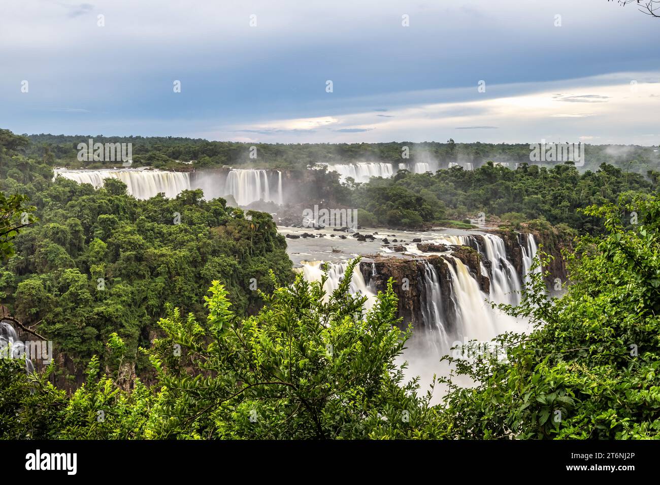 Iguazu Falls, the largest series of waterfalls of the world, located at ...