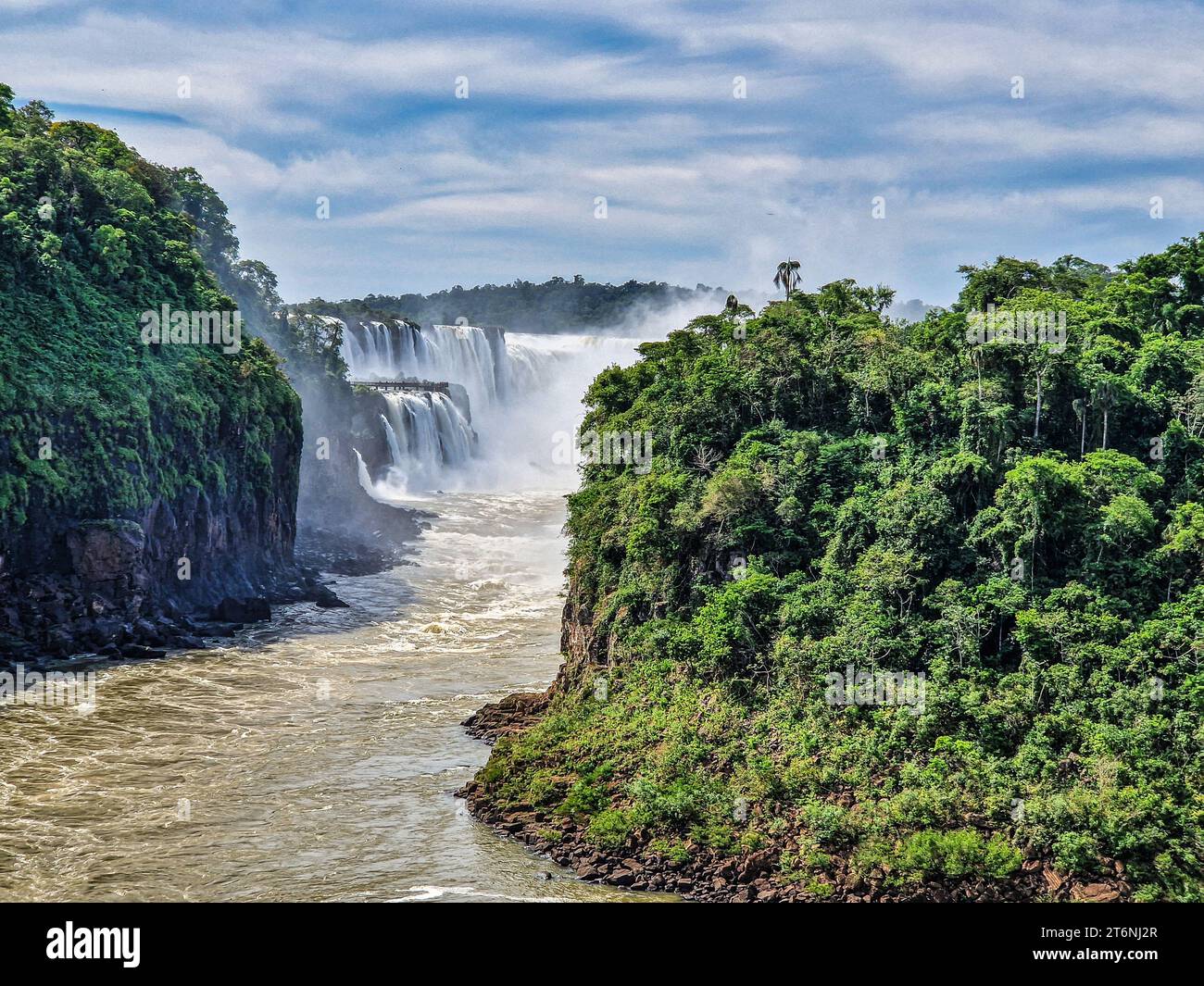 Iguazu Falls, the largest series of waterfalls of the world, located at ...