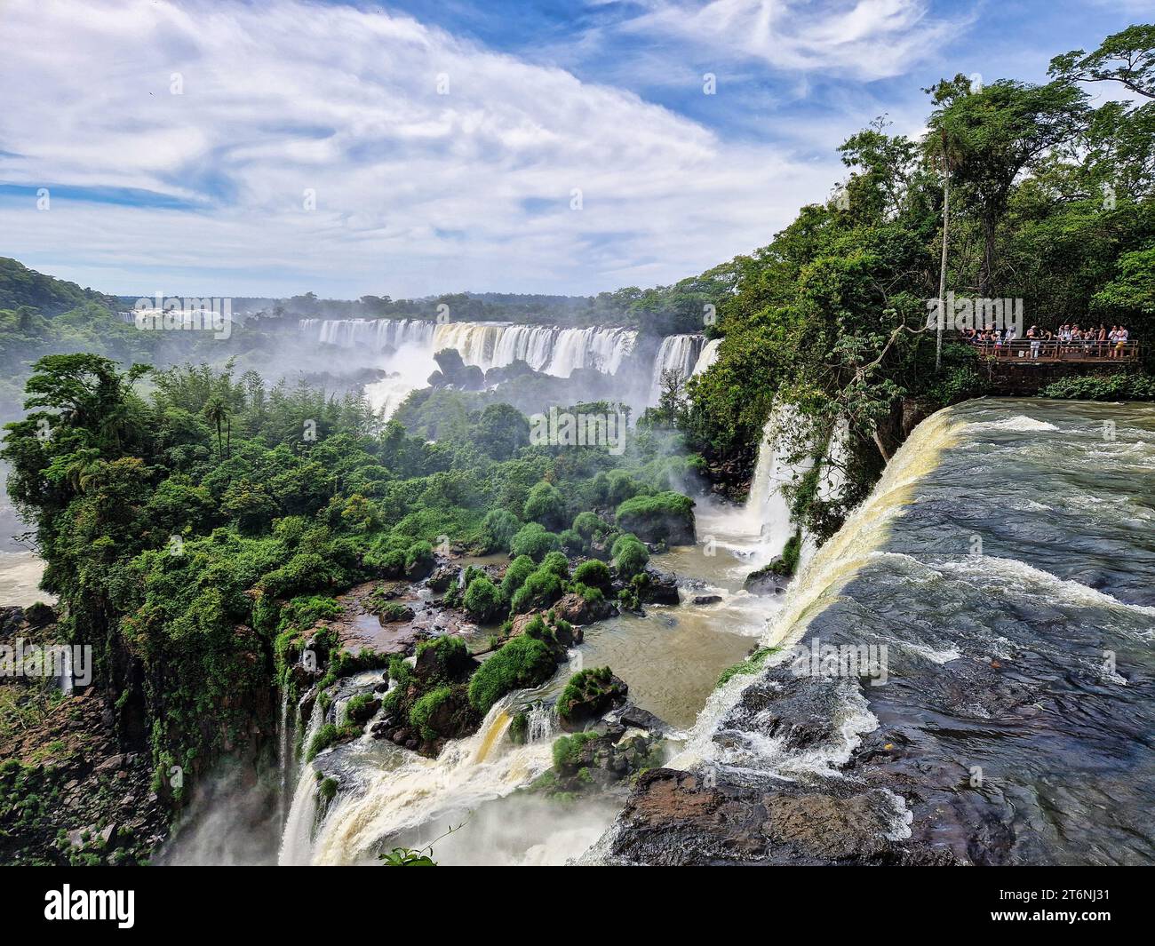 Iguazu Falls, the largest series of waterfalls of the world, located at ...