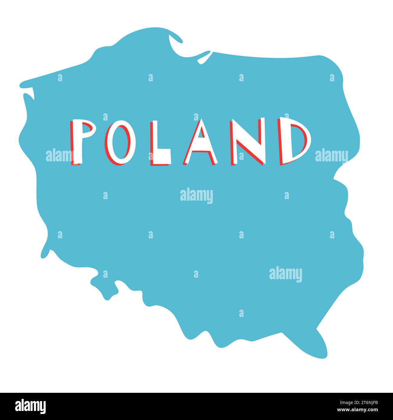 Vector Hand Drawn Stylized Map Of Poland. Travel Illustration. Republic ...
