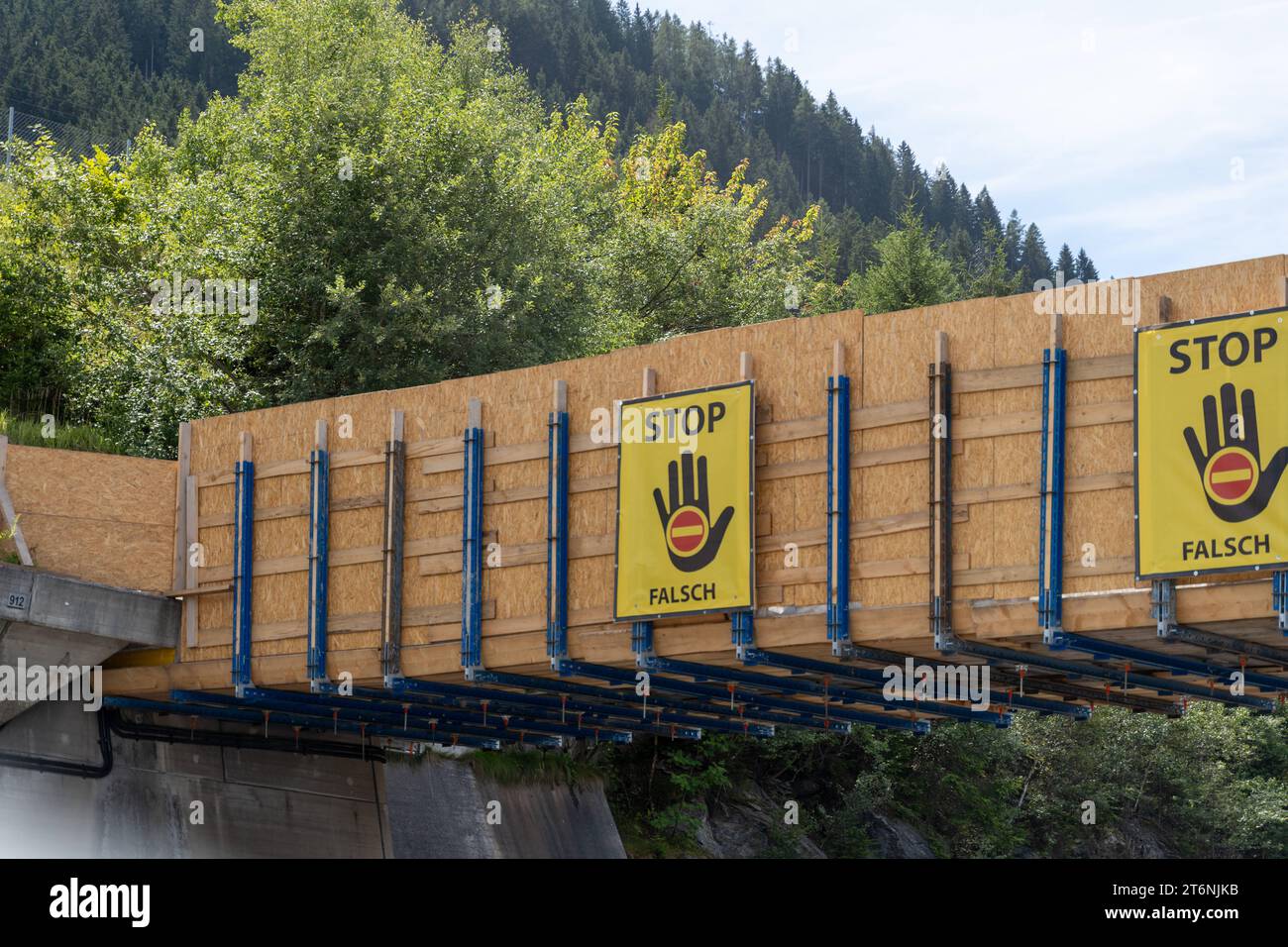 Autobahn, Austria - August 8, 2023: Stop wrong sign on a highway in ...
