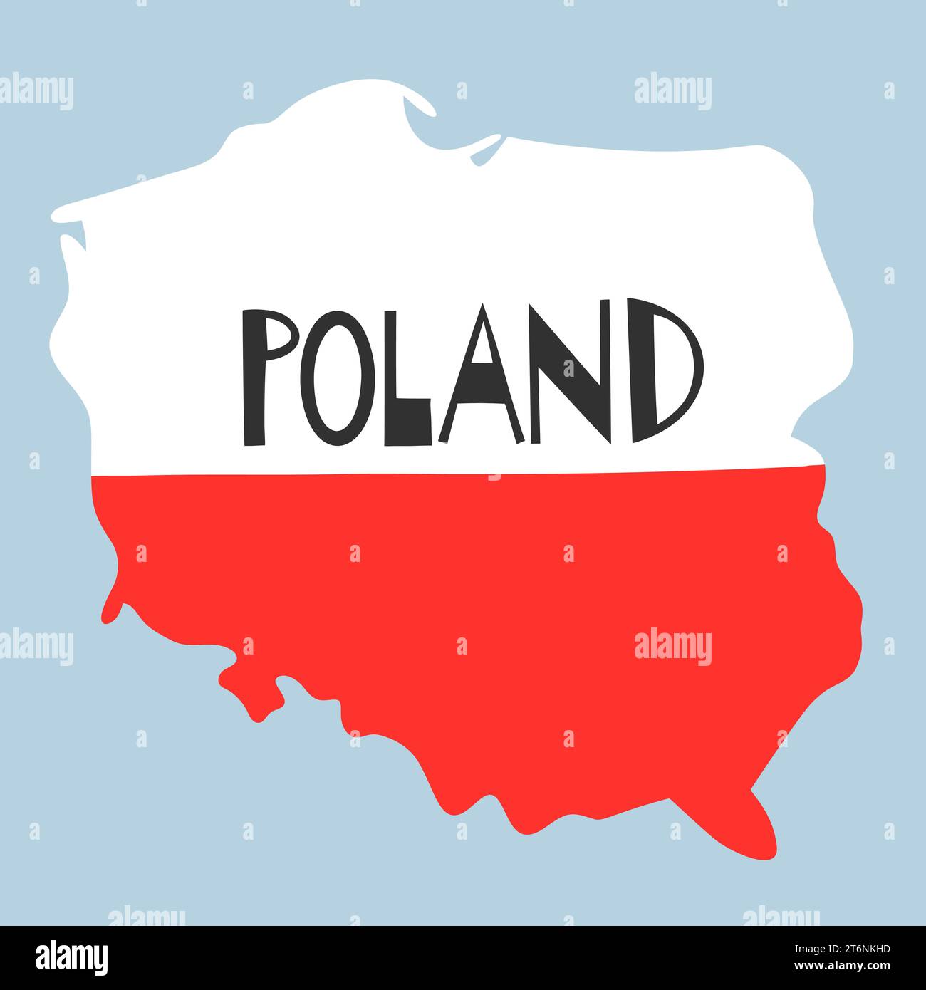 Vector Hand Drawn Stylized Map Of Poland. Travel Illustration. Republic ...
