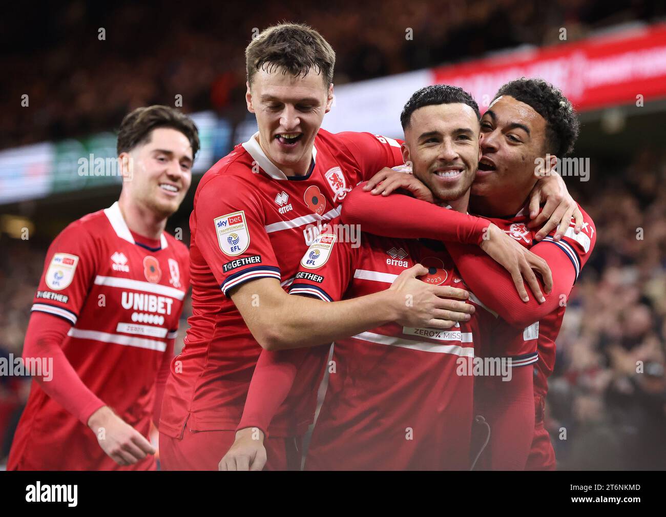 Sam Greenwood of Middlesbrough celebrates scoring from a free kick ...