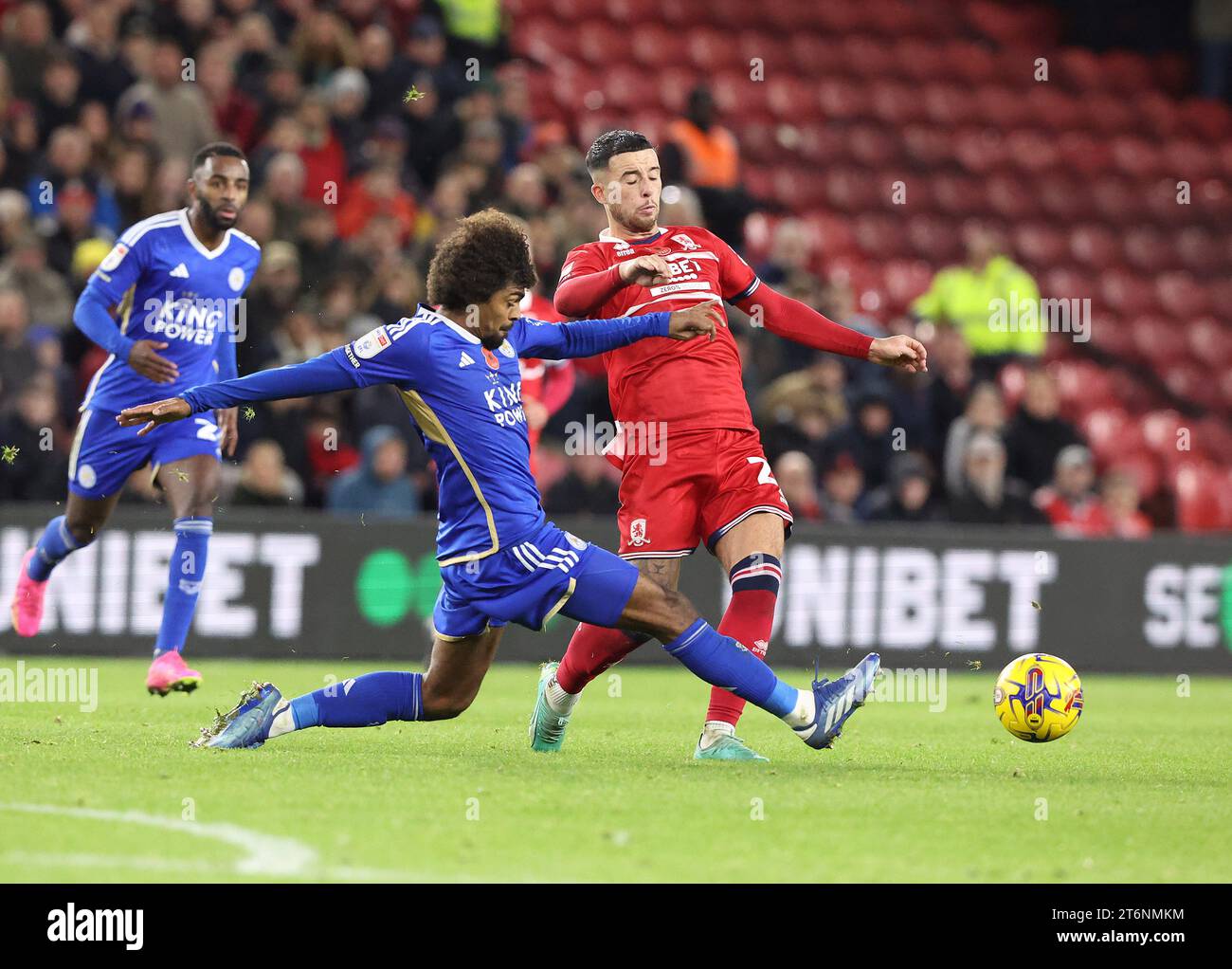Sam Greenwood of Middlesbrough in action with Hamza Chowdhury of ...