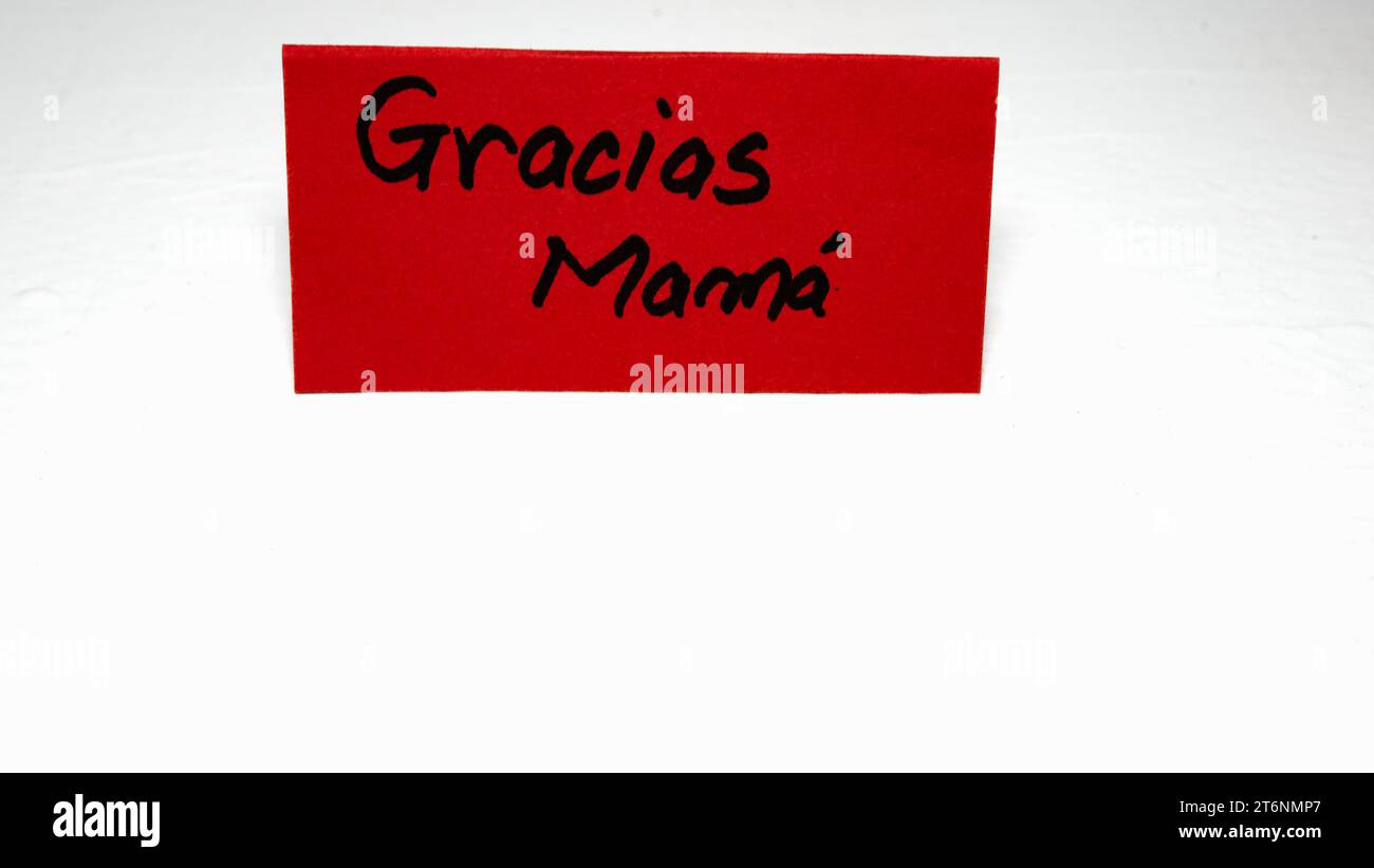 Thank you mom in Spanish (gracias mama) writing love text for mother on ...