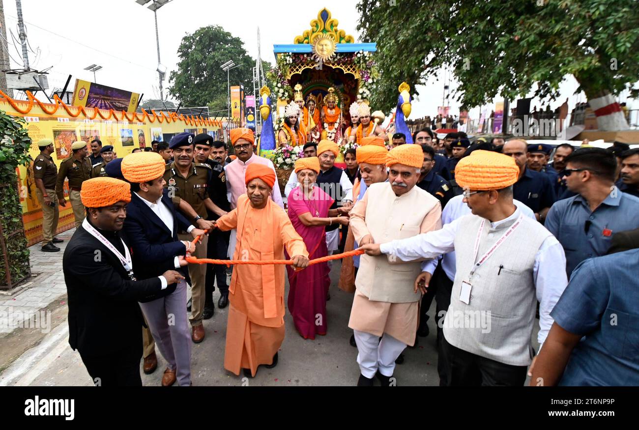AYODHYA, INDIA – NOVEMBER 11: Uttar Pradesh Governor Anandiben Patel ...