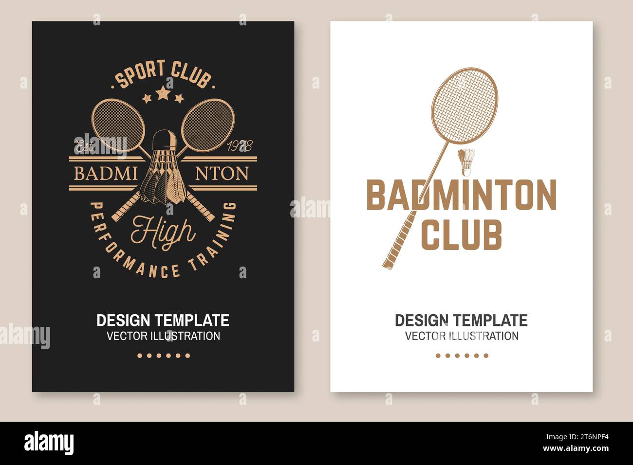 Set of badminton sport vintage flyer, poster design. Vector. Editable ...
