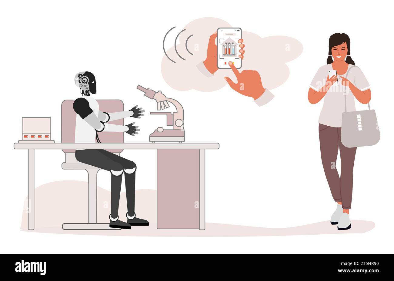 Girl receives on phone results of tests with recommendations made by ...